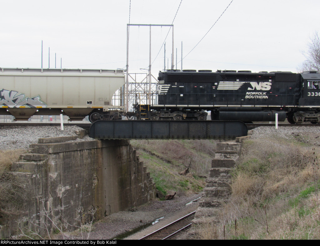 NS 3336 Local Westbound towards Sidney over UP Track